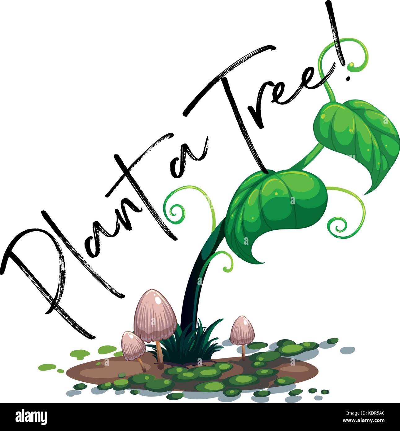 Green vine and word plant a tree illustration Stock Vector Image & Art ...