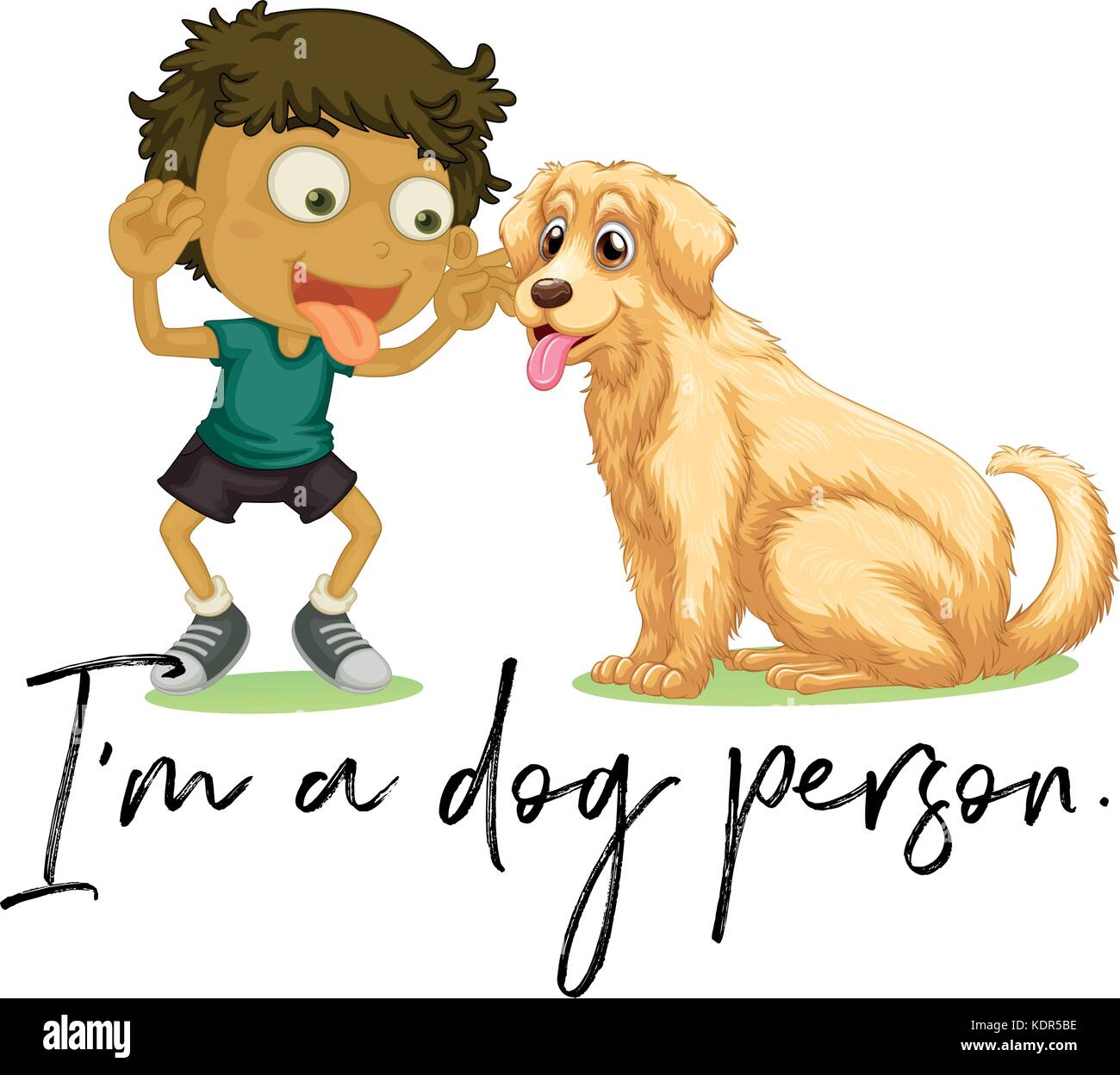 Boy and pet dog illustration Stock Vector Image & Art - Alamy