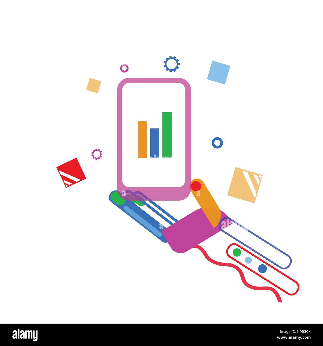 Abstract Hand Holding Finance Graphic Chart Doodle Design Stock Vector ...