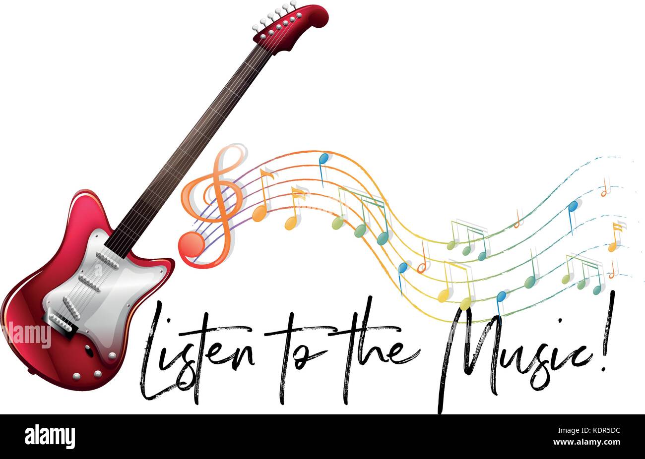 Word expression for listen to the music with music notes in background ...