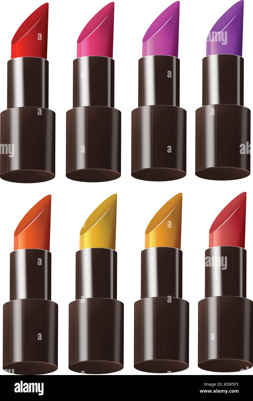 Lipsticks with many colors illustration Stock Vector Image & Art - Alamy