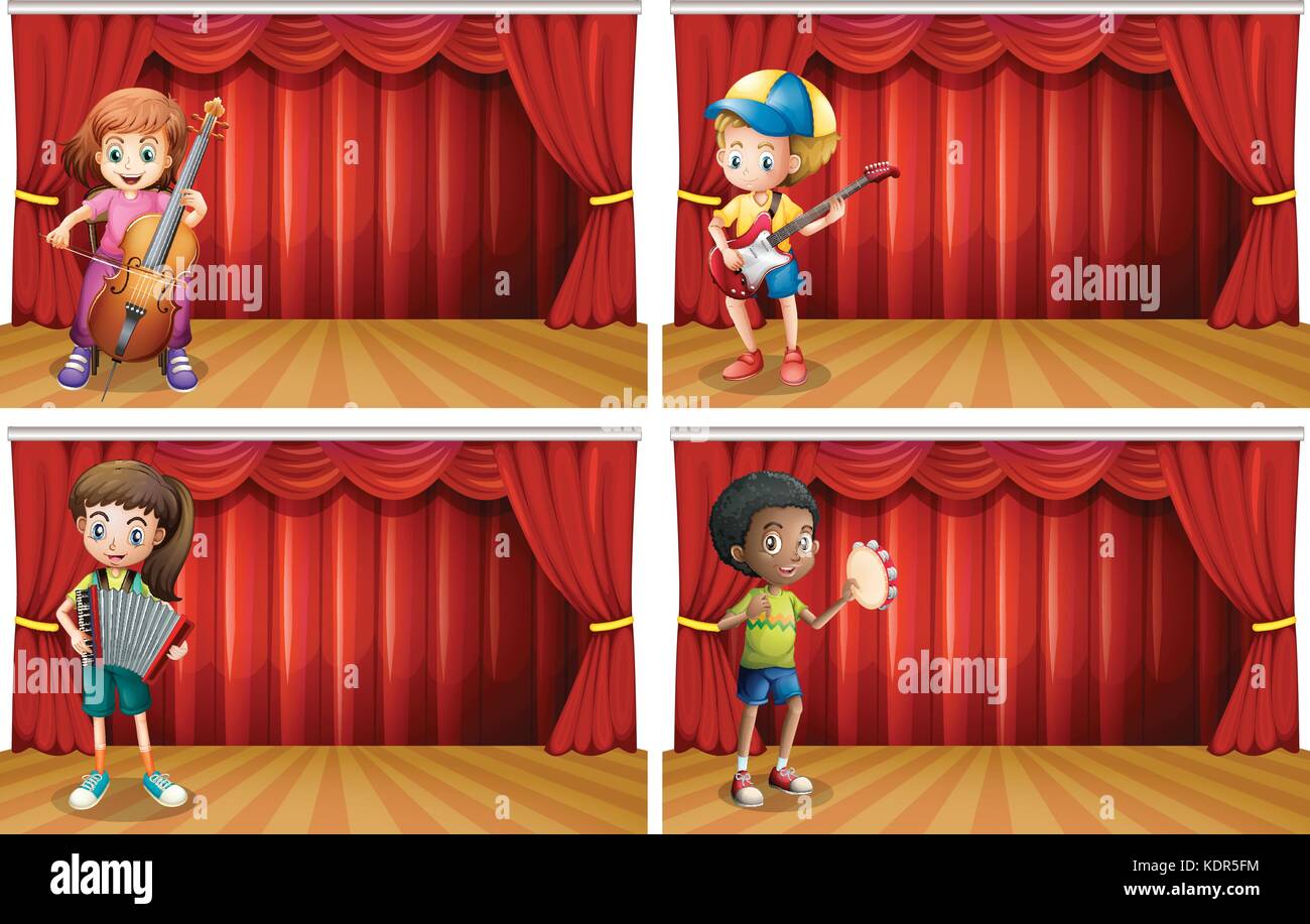 Girl playing drum musical Stock Vector Images - Alamy