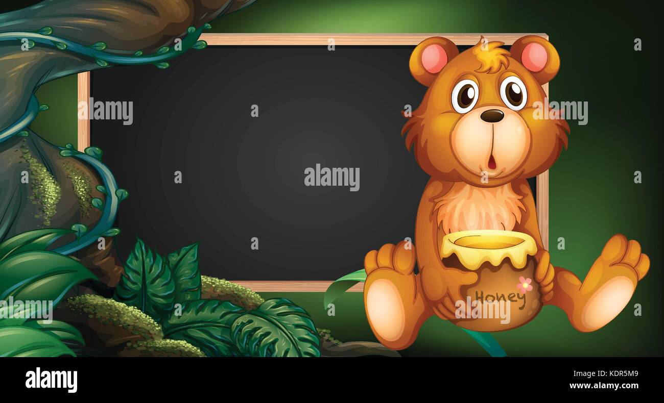 Board design with bear in forest illustration Stock Vector Image & Art ...