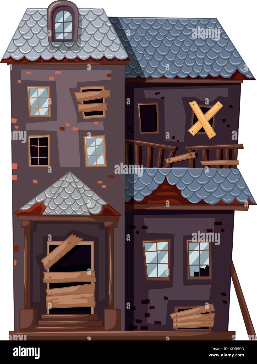 Old Ruined House Stock Vector Images - Alamy