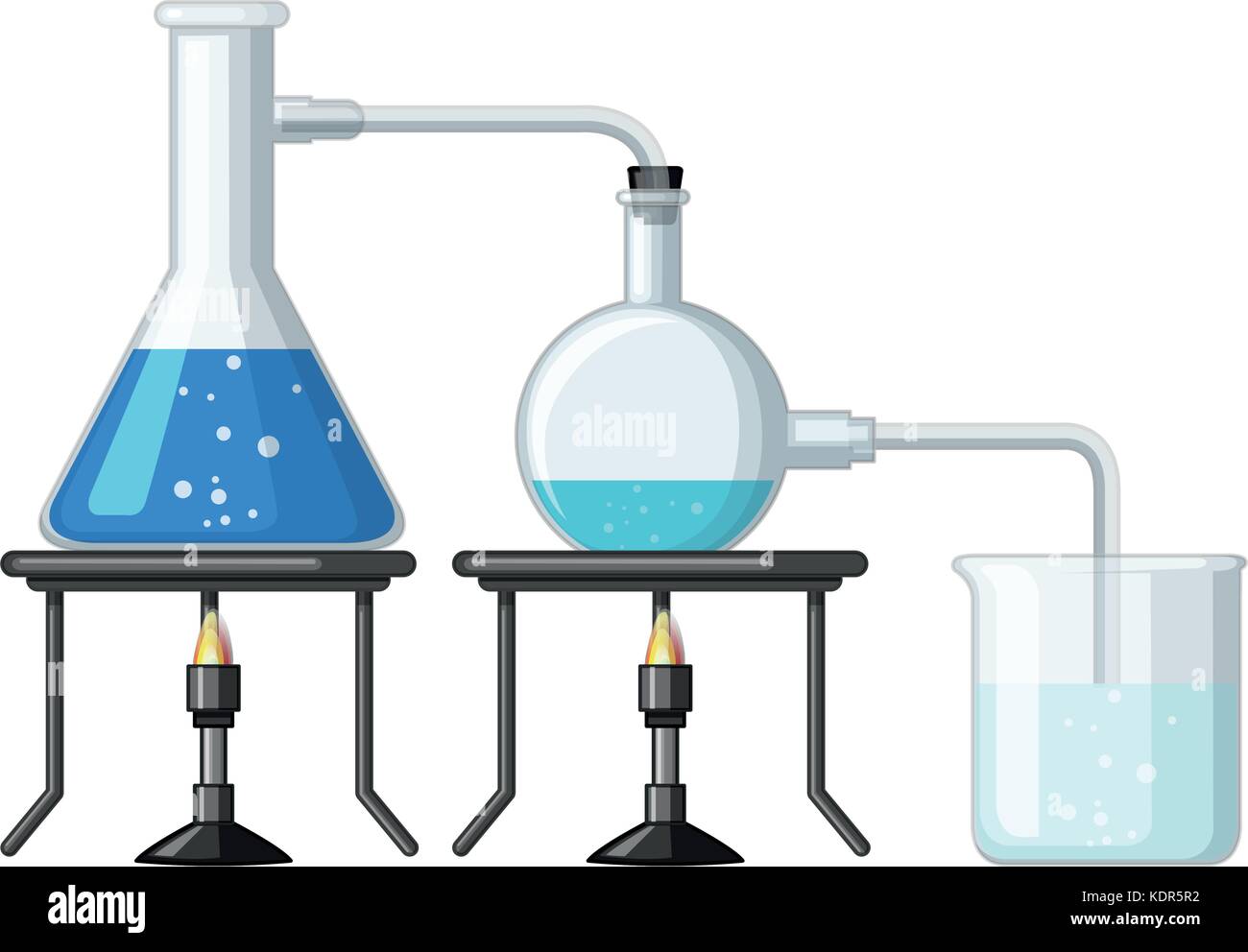 Experiment with chemical being burnt illustration Stock Vector Image ...