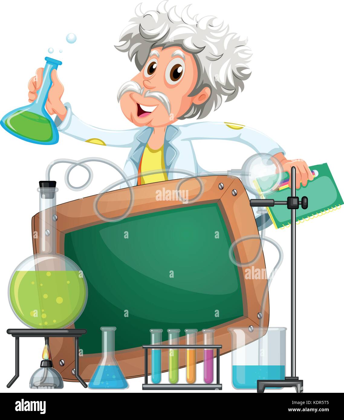 Board template with scientist in lab illustration Stock Vector Image ...
