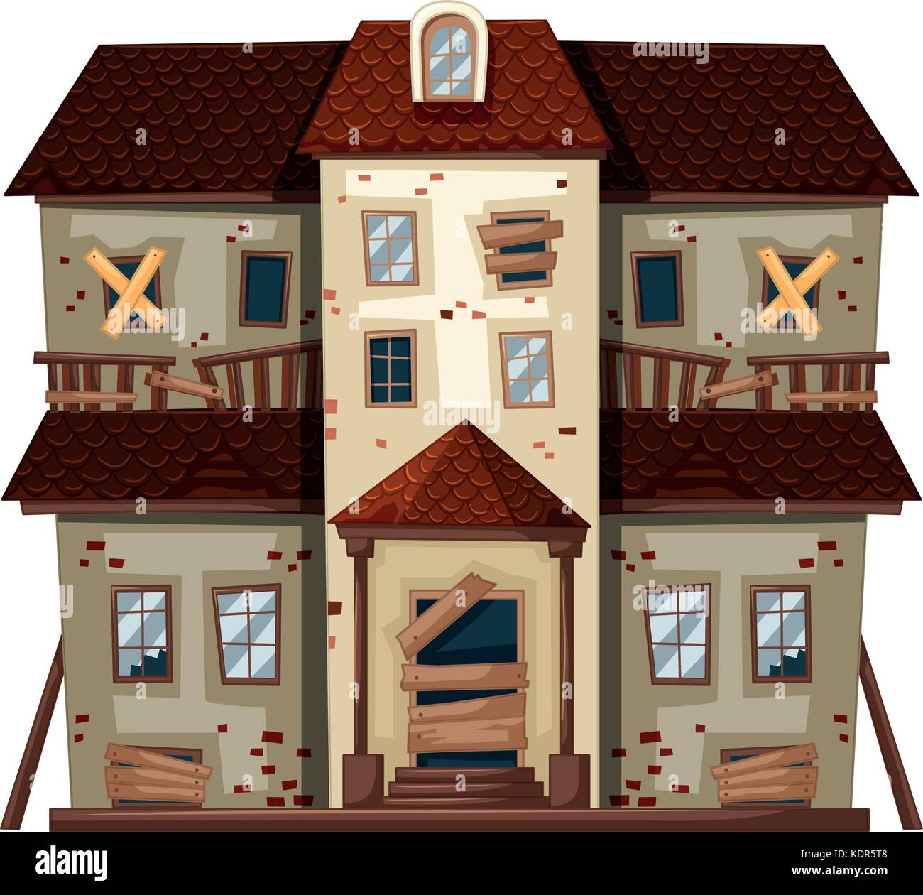 Old house with broken windows illustration Stock Vector Image & Art - Alamy