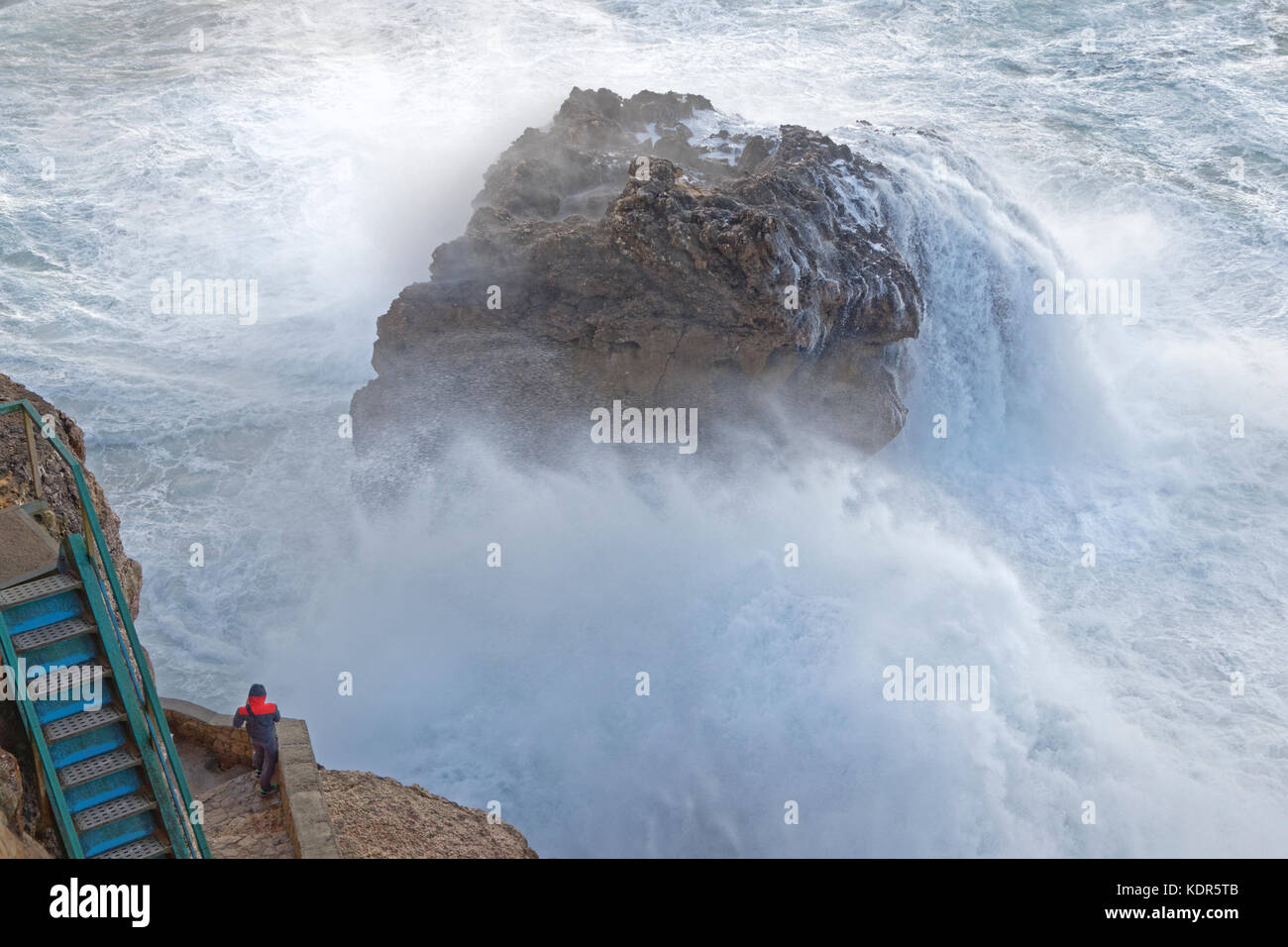 Big waves at Nazare, Portugal, Europe Stock Photo - Alamy