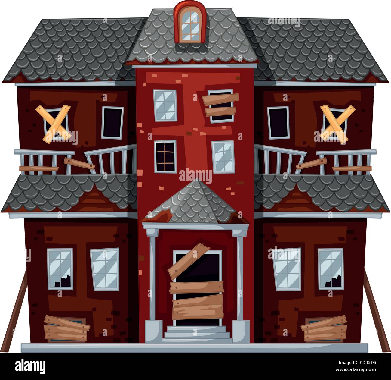 Ruined mansion house Stock Vector Images - Alamy