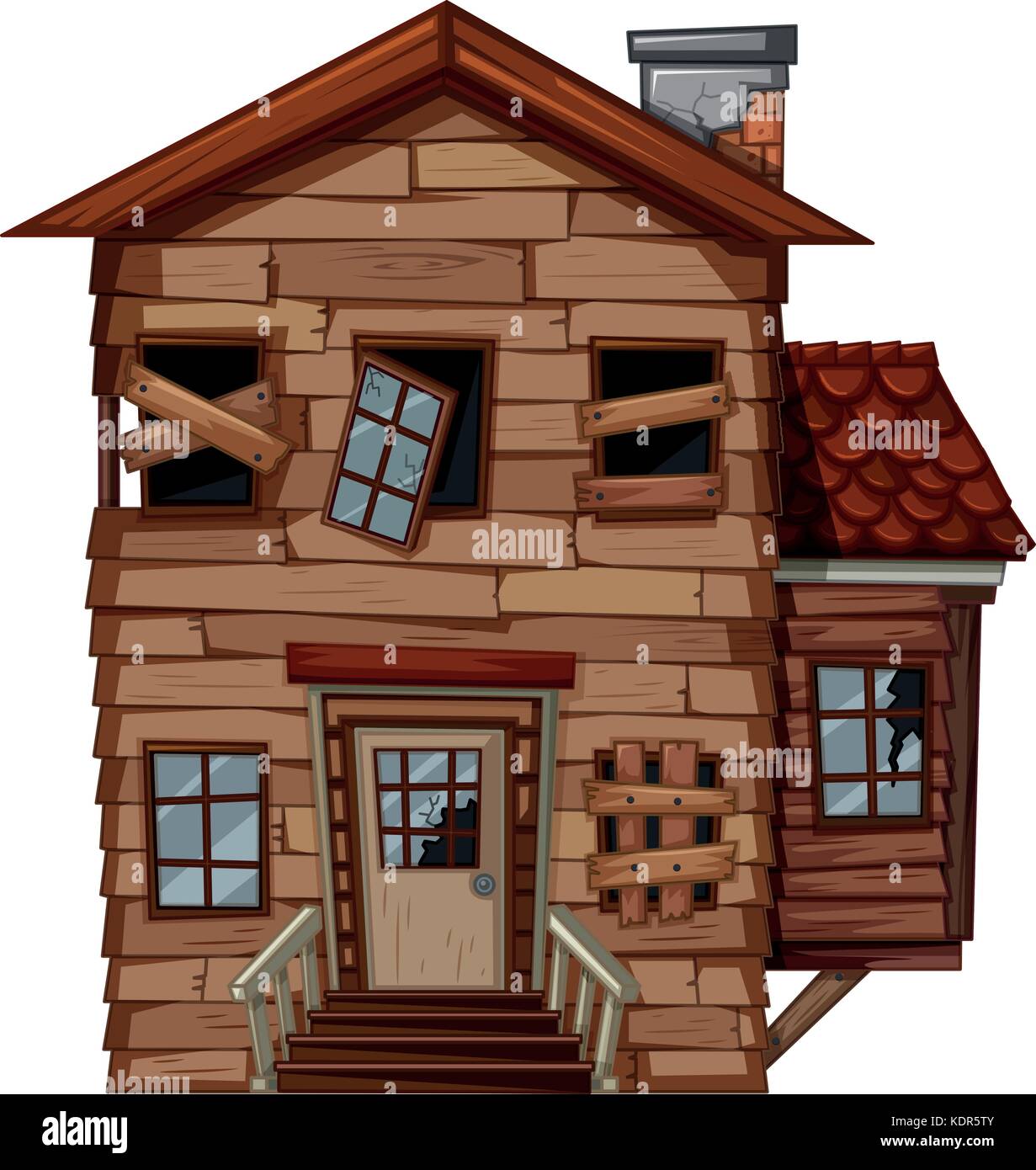 Wooden house with bad condition illustration Stock Vector Image & Art ...