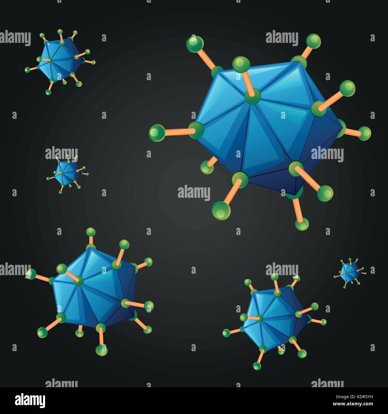 Seamless background with blue virus illustration Stock Vector Image ...