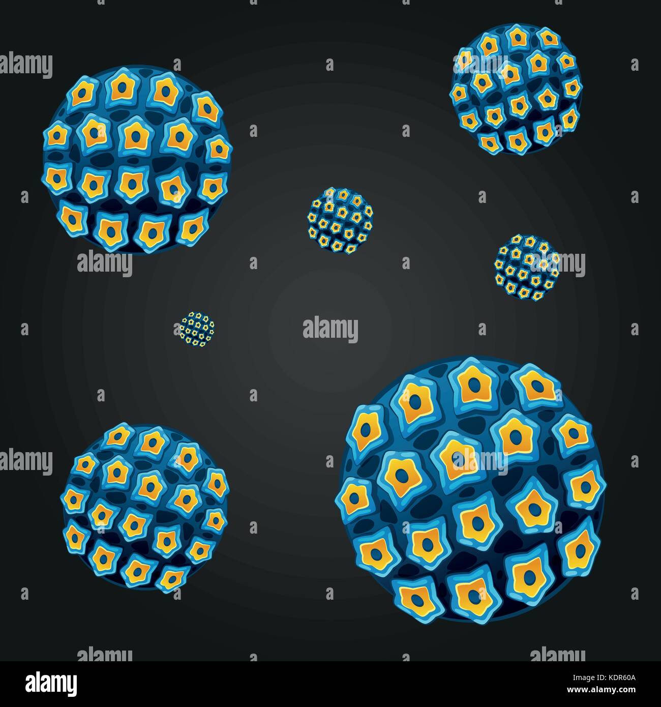 Seamless background with blue virus illustration Stock Vector Image ...