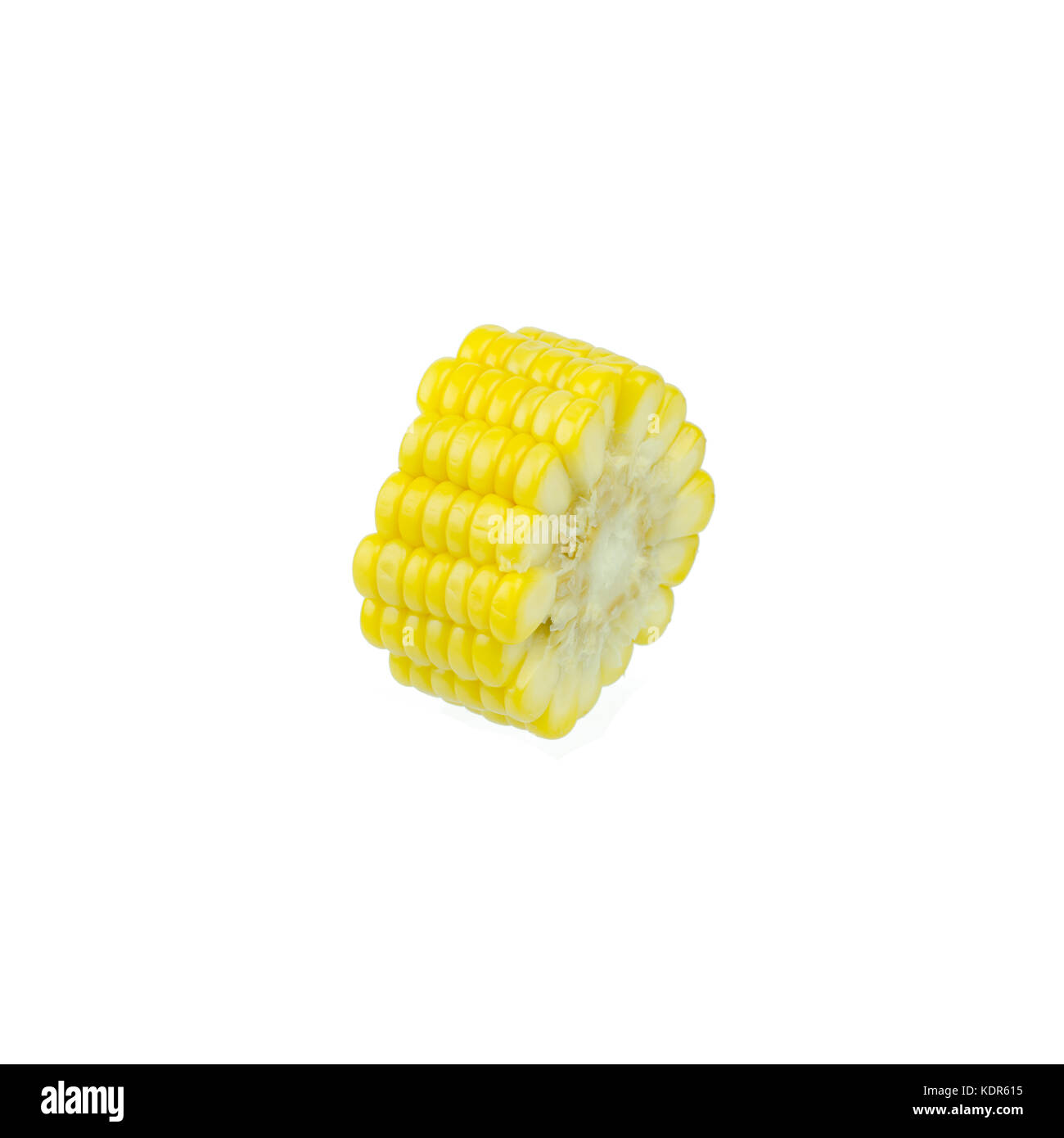 sliced piece of yellow corn isolated on white Stock Photo - Alamy