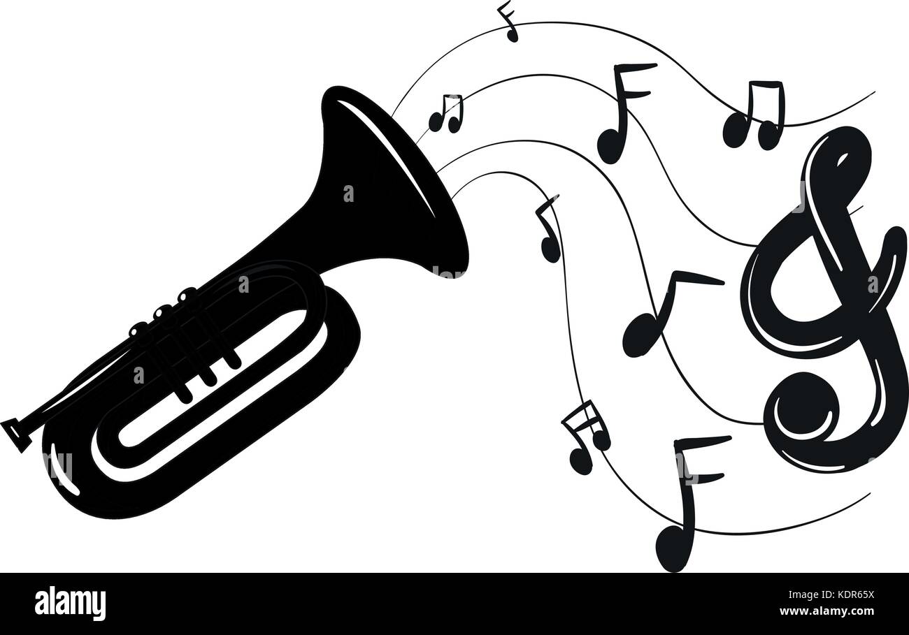 Trumpet music notes clipping path hi-res stock photography and images ...