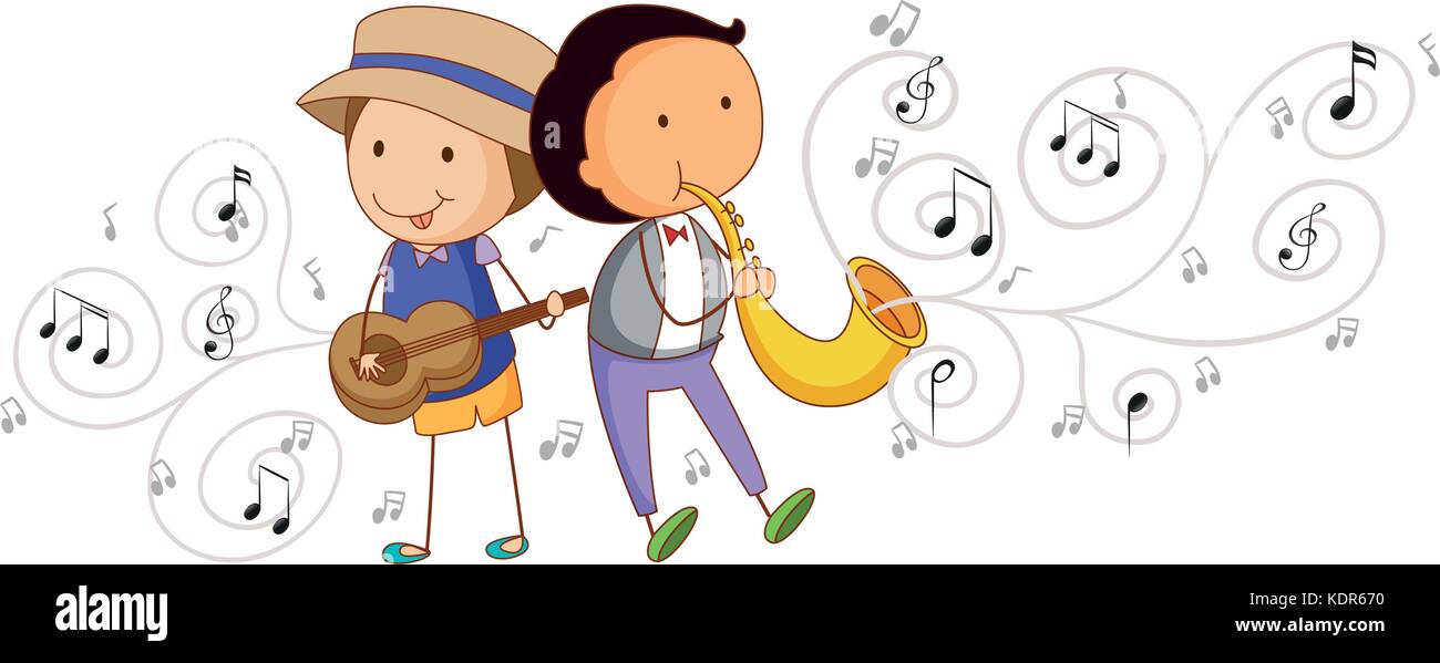 People playing musical instruments illustration Stock Vector Image ...