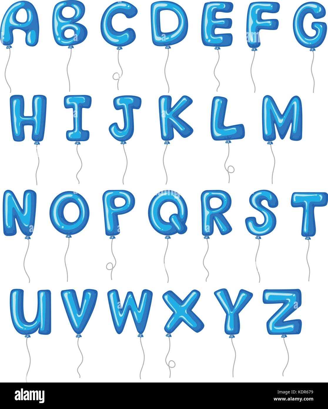 Balloon alphabets in blue color illustration Stock Vector Image & Art ...