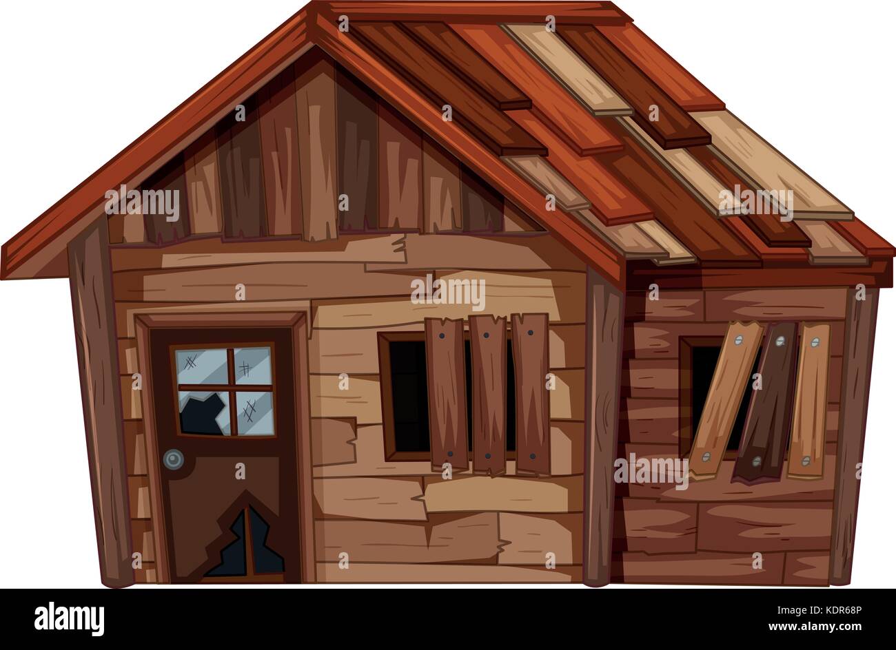 Wooden house in bad condition illustration Stock Vector Image & Art - Alamy