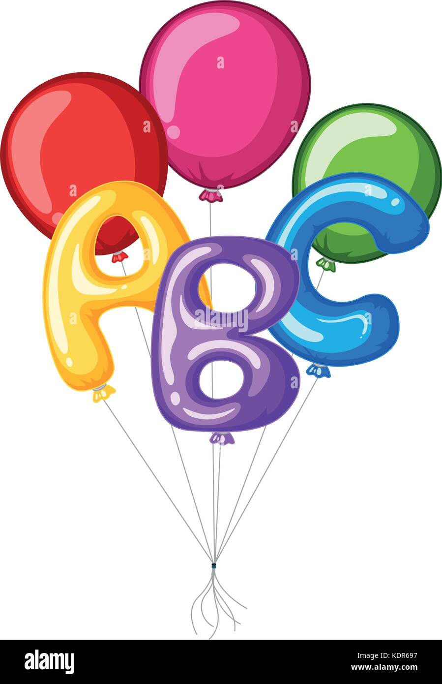 Colorful balloons with alphabet abc illustration Stock Vector Image ...