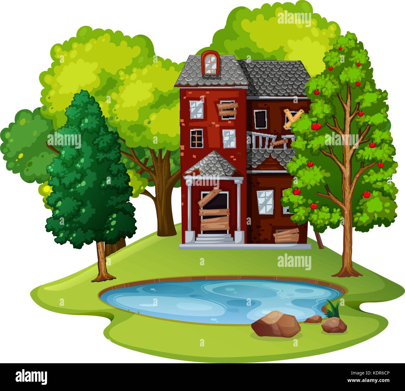 Haunted house in old Stock Vector Images - Alamy