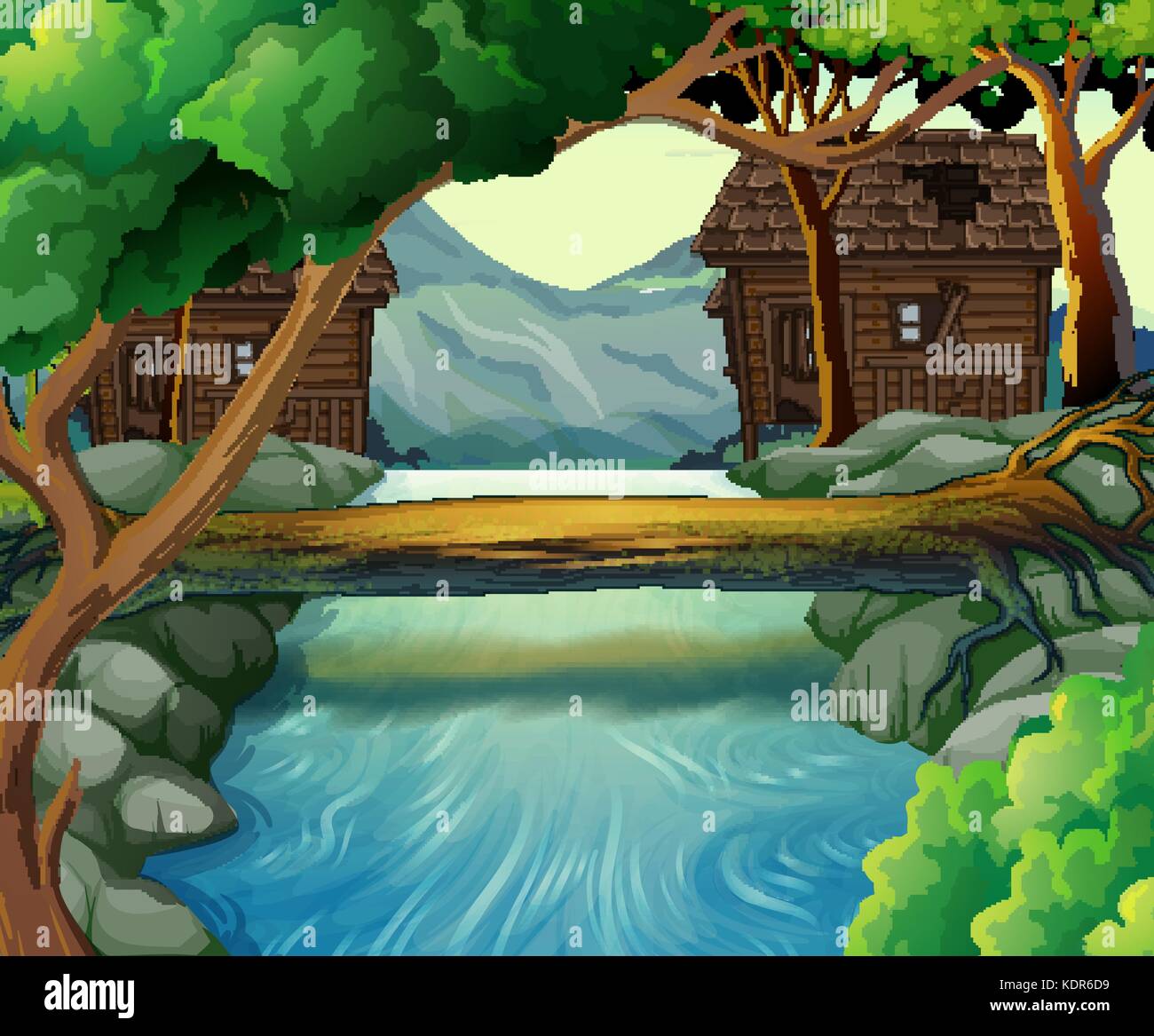 River old field Stock Vector Images - Alamy