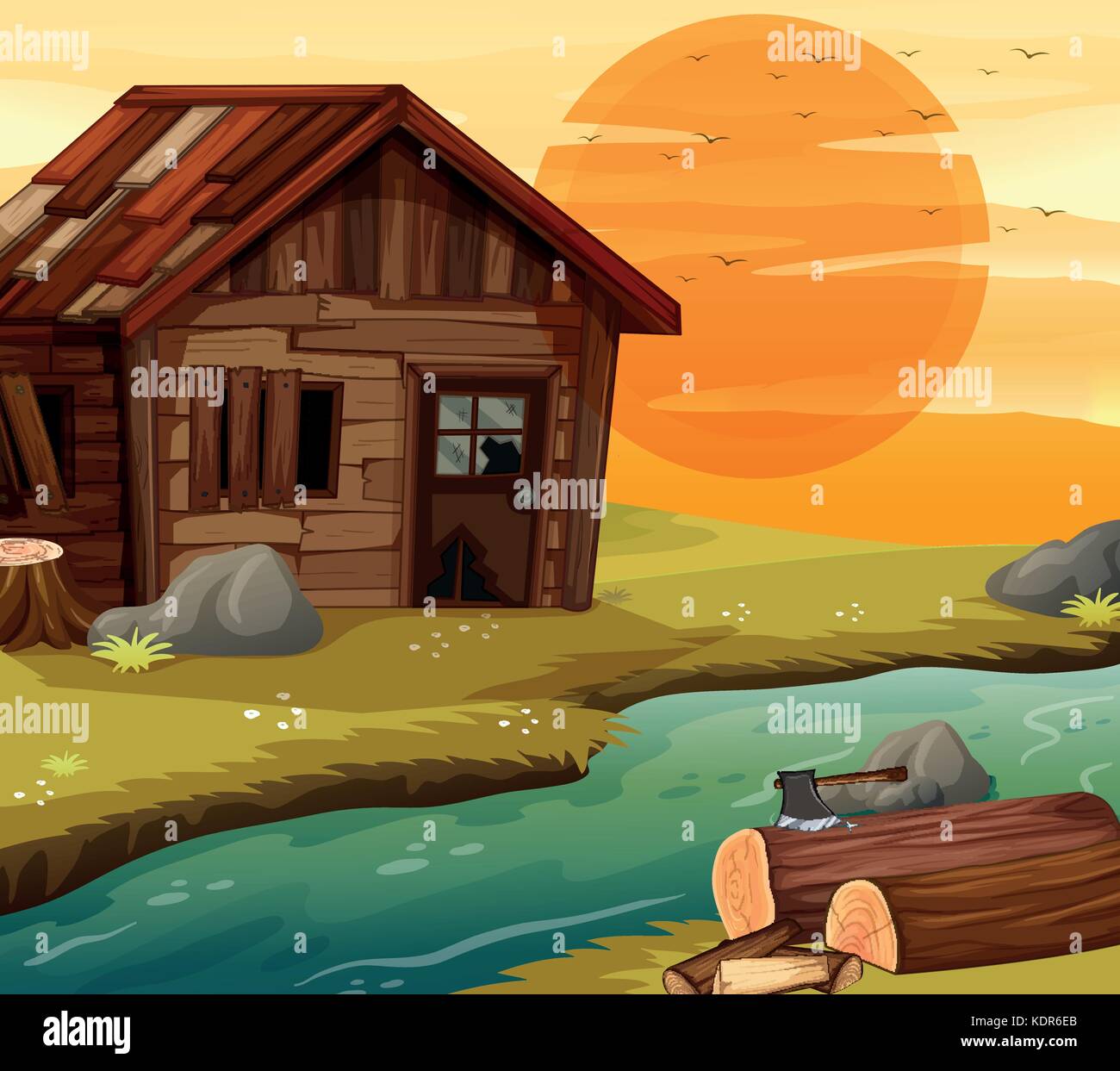 River old field Stock Vector Images - Alamy