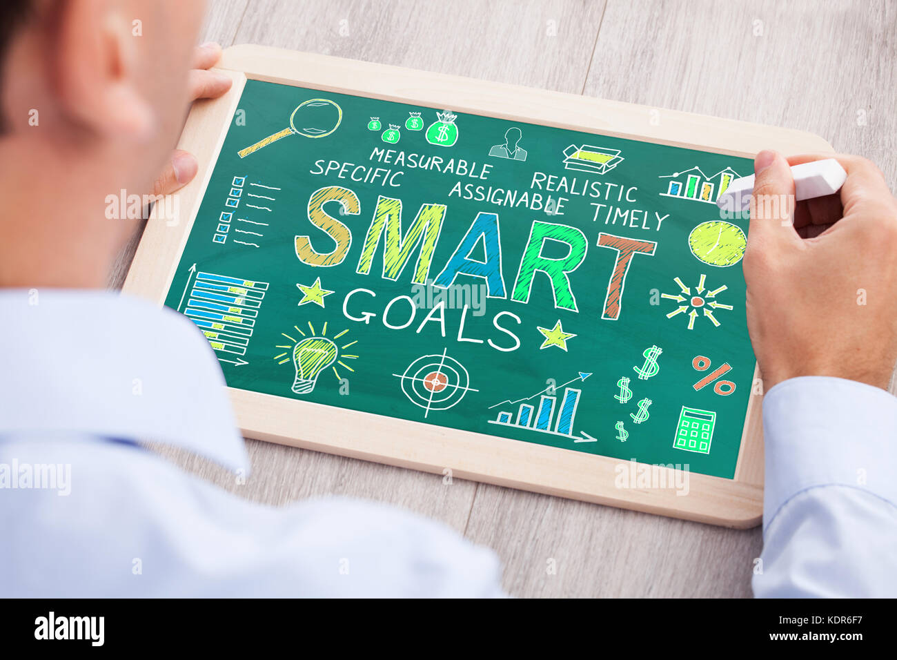 Hand drawing goals graph hi-res stock photography and images - Alamy