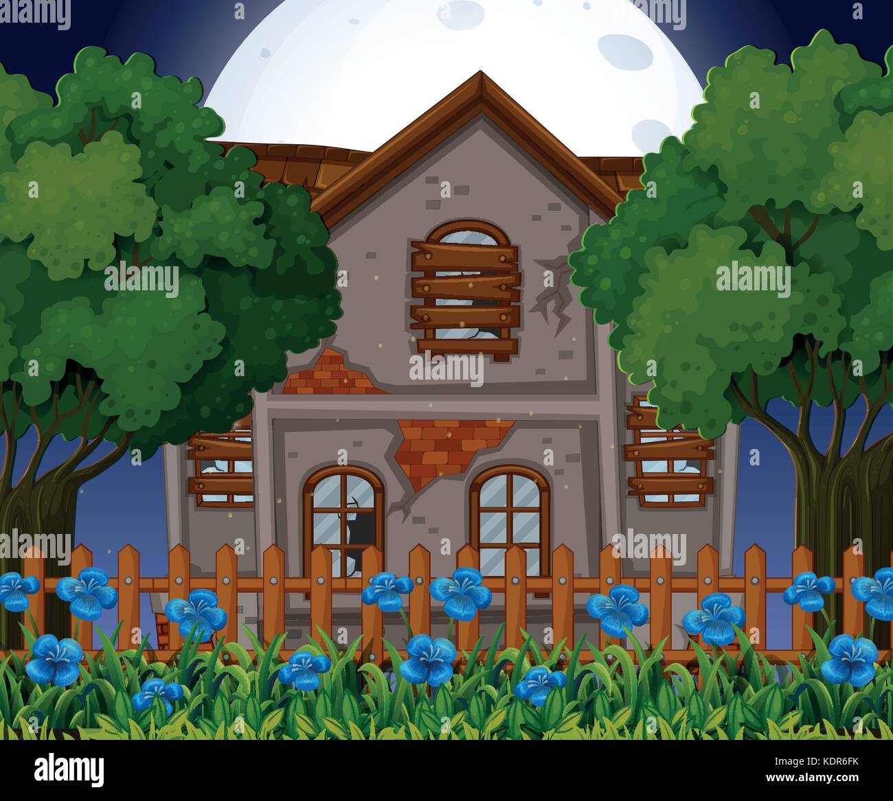 Brick building night Stock Vector Images - Alamy