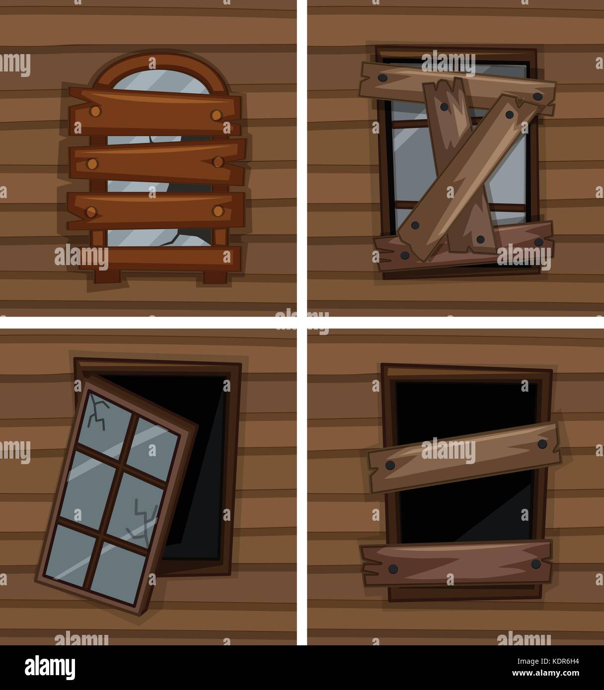 Wall art windows on Stock Vector Images - Alamy