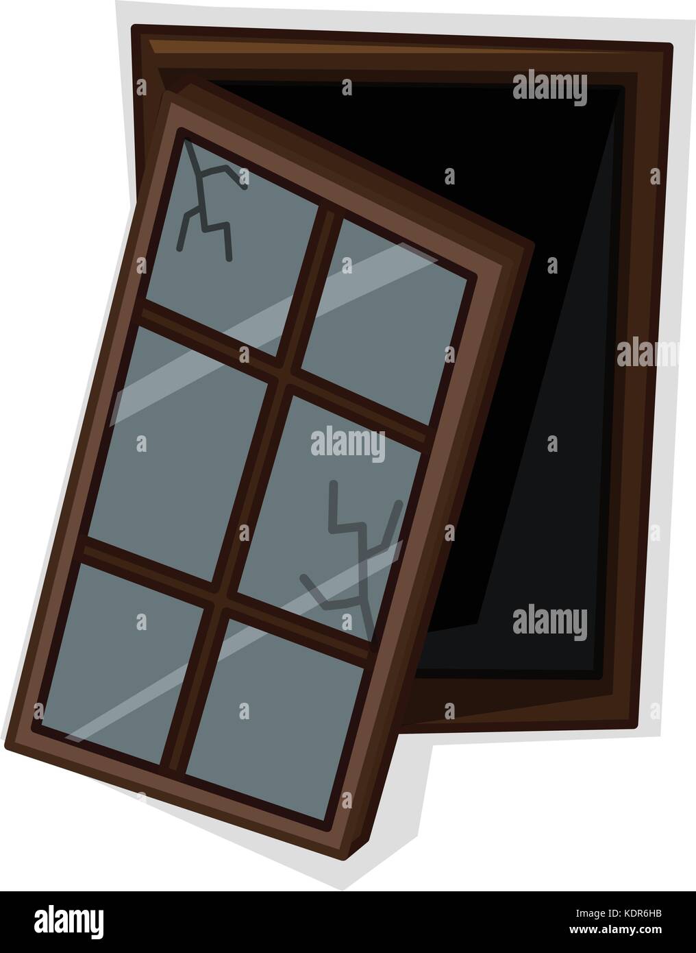 Wooden window with poor condition illustration Stock Vector Image & Art ...