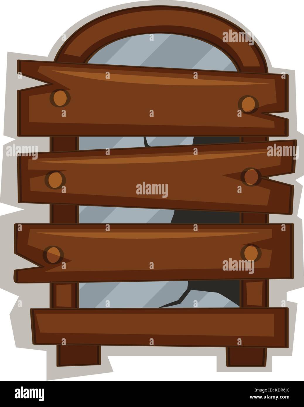 Broken windows with wooden board illustration Stock Vector Image & Art ...