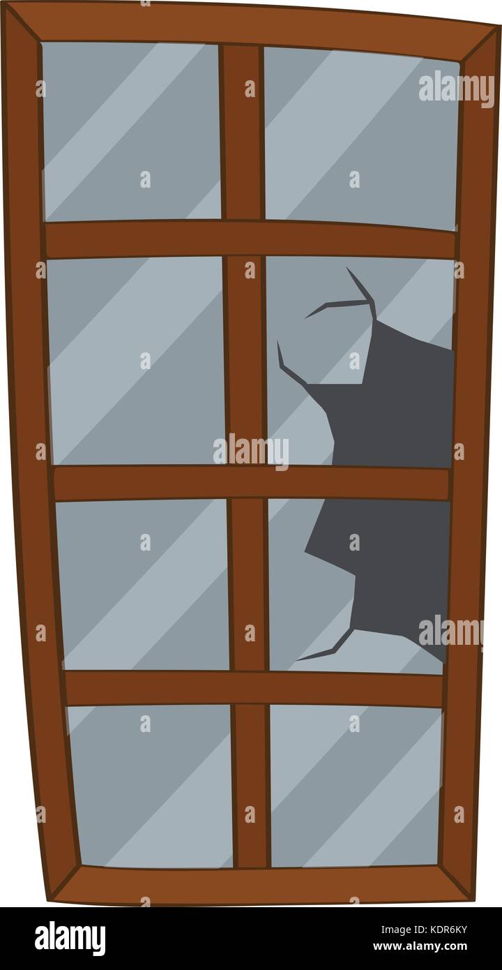 Window with broken glass illustration Stock Vector Image & Art - Alamy