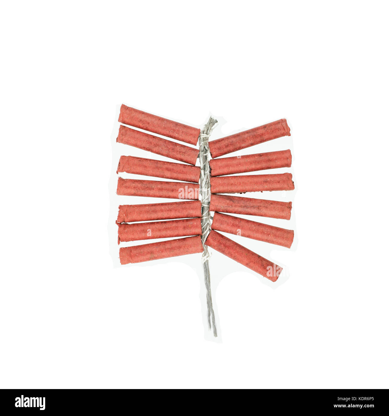 Red Firecrackers isolated on white background Stock Photo - Alamy
