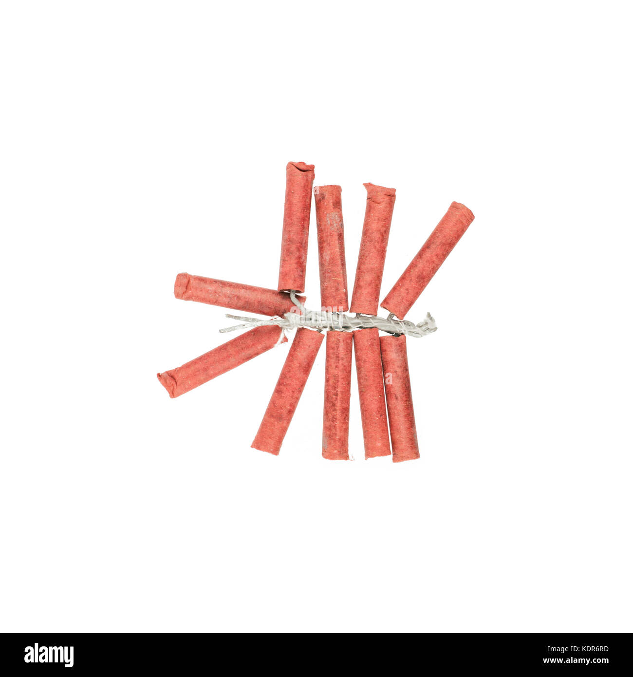 Red Firecrackers isolated on white background Stock Photo - Alamy