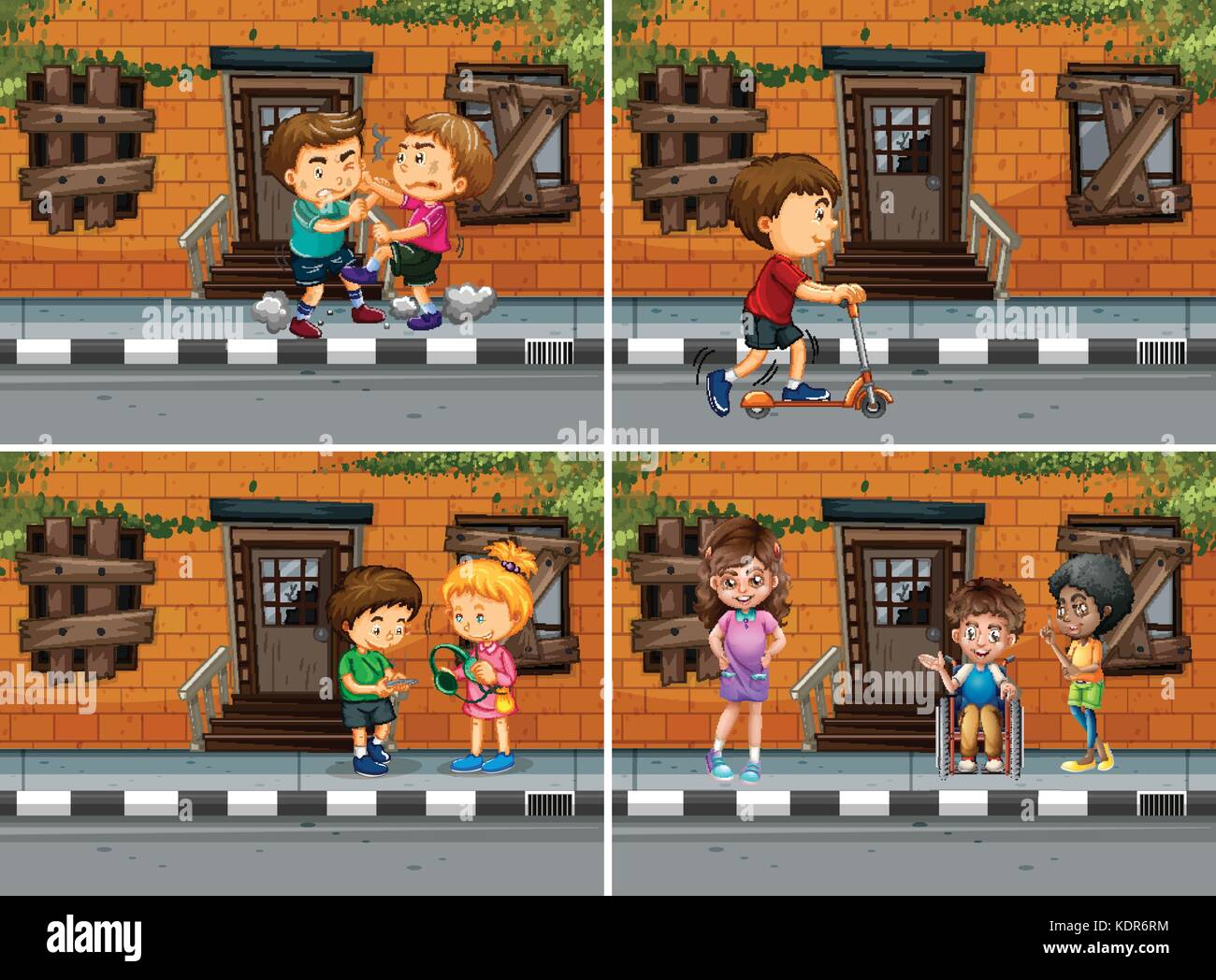 Pavement scenes Stock Vector Images - Alamy