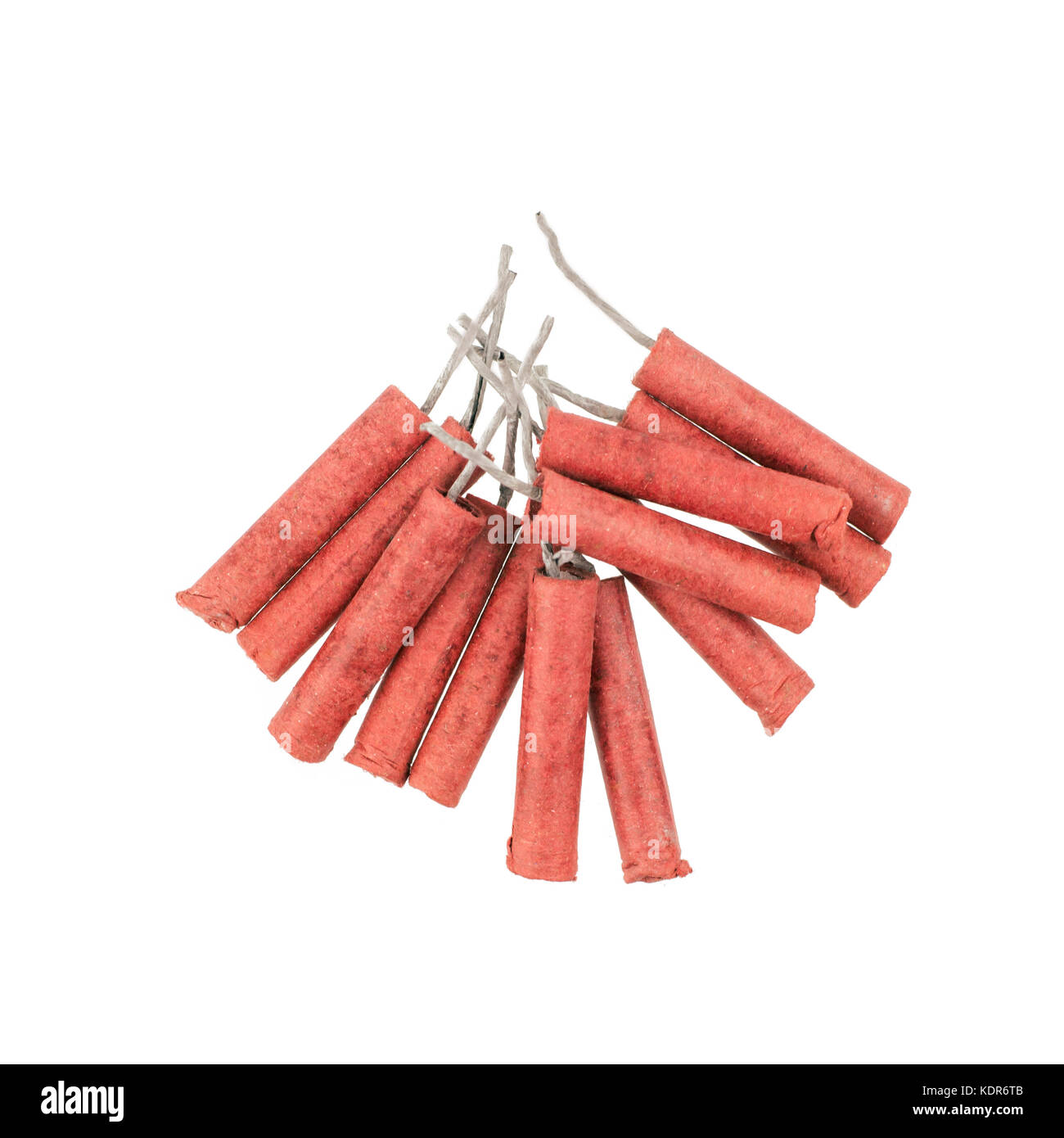 Red Firecrackers isolated on white background Stock Photo - Alamy