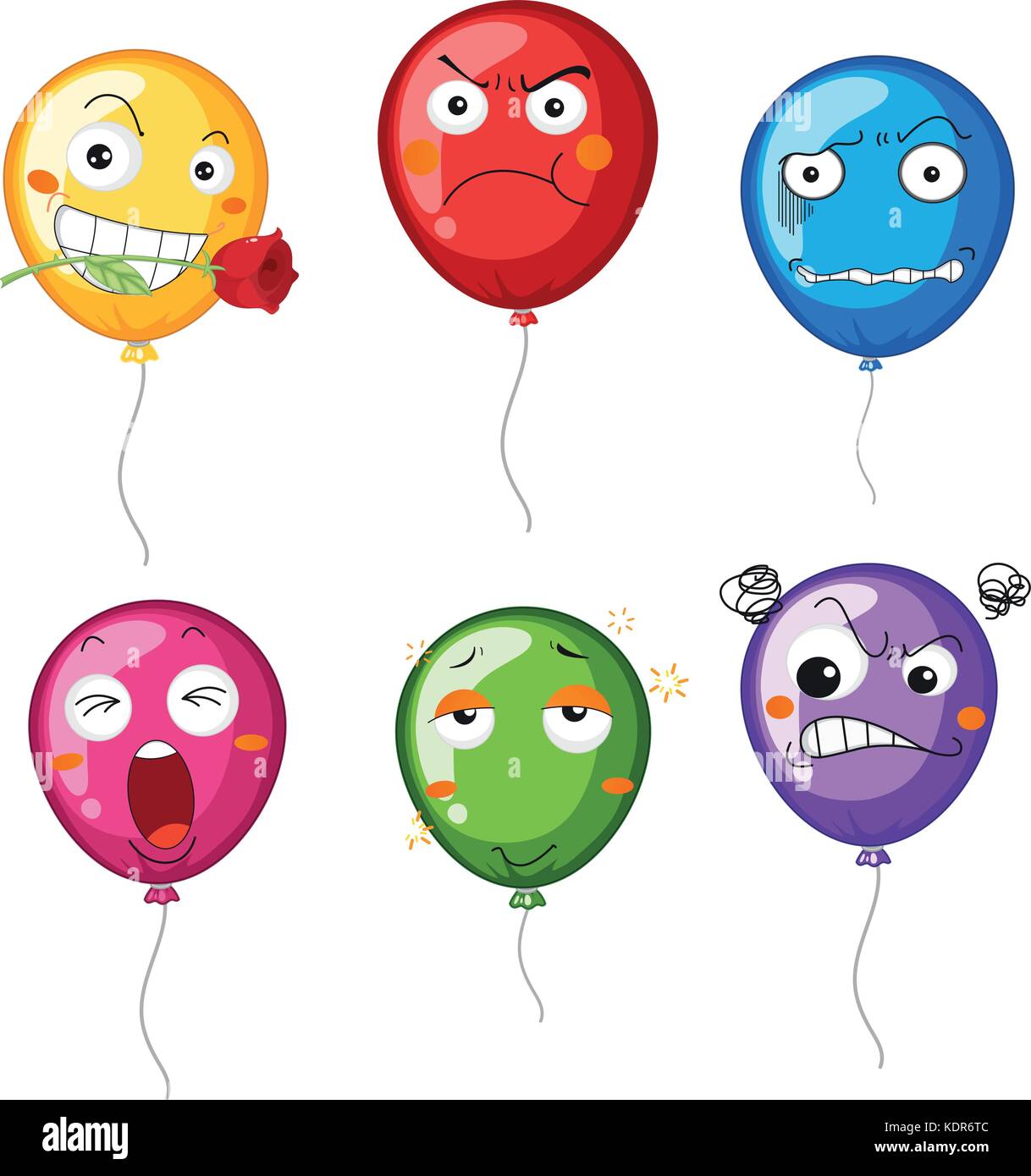 Balloons with differnet facial expressions illustration Stock Vector ...