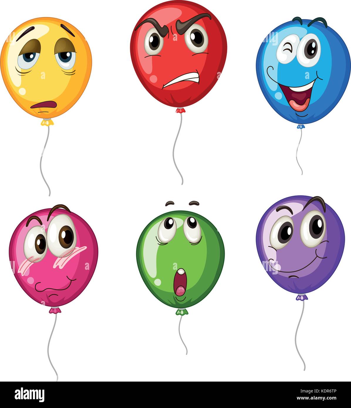 Happy balloons and sad balloon Stock Vector Images - Alamy