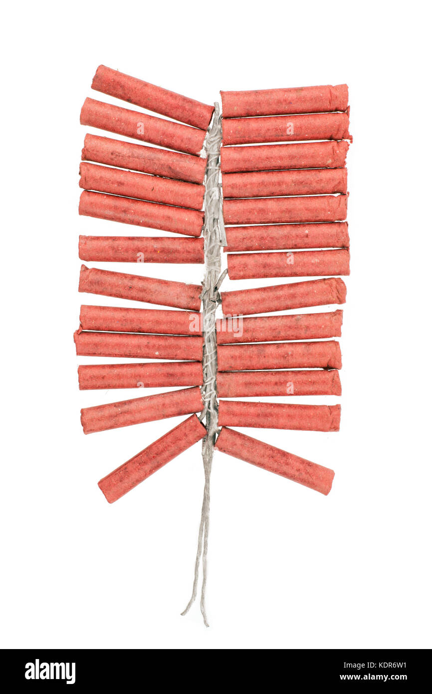 Red Firecrackers isolated on white background Stock Photo - Alamy