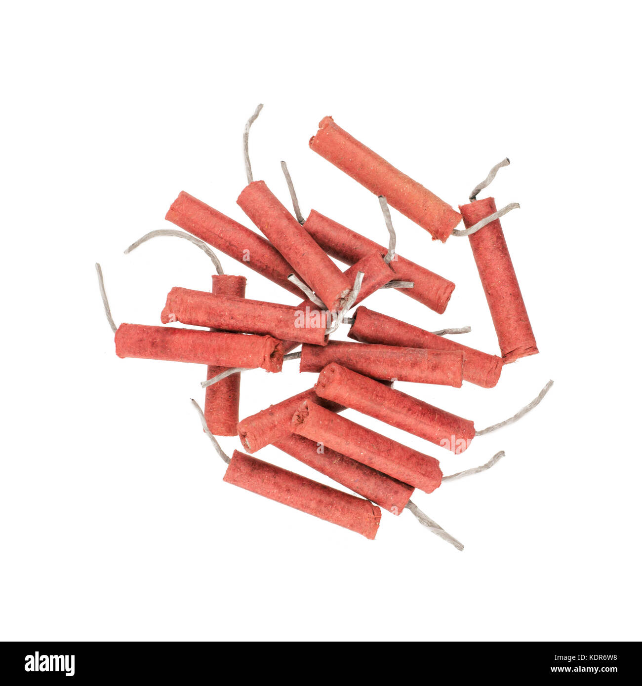 Red Firecrackers isolated on white background Stock Photo - Alamy