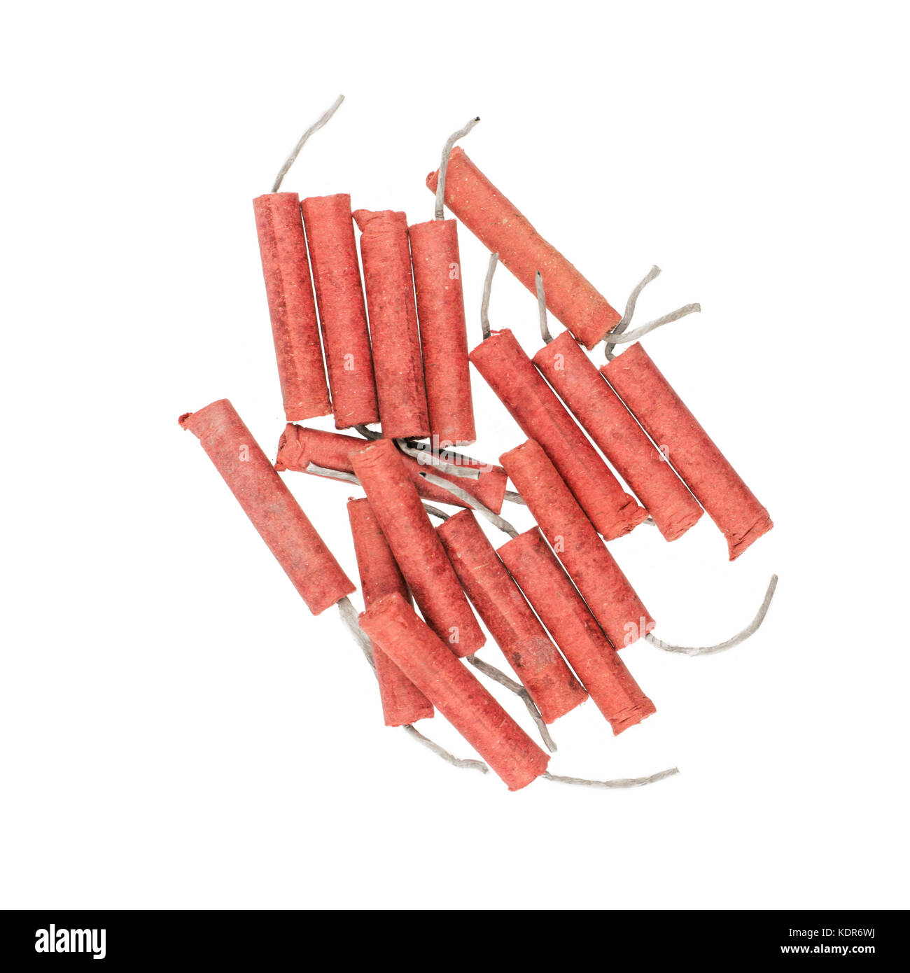 Red Firecrackers isolated on white background Stock Photo - Alamy
