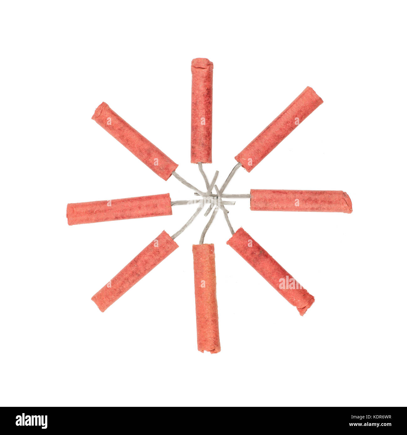 Red Firecrackers isolated on white background Stock Photo - Alamy