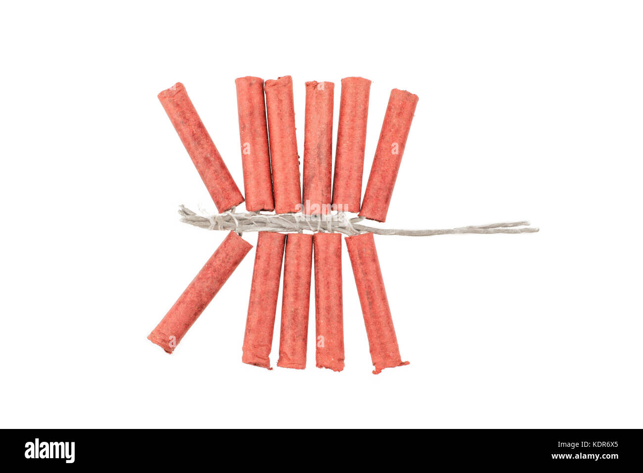 Red Firecrackers isolated on white background Stock Photo - Alamy