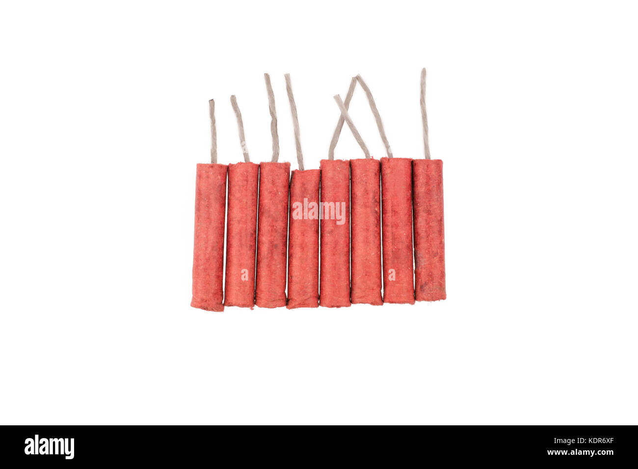 Red Firecrackers isolated on white background Stock Photo - Alamy