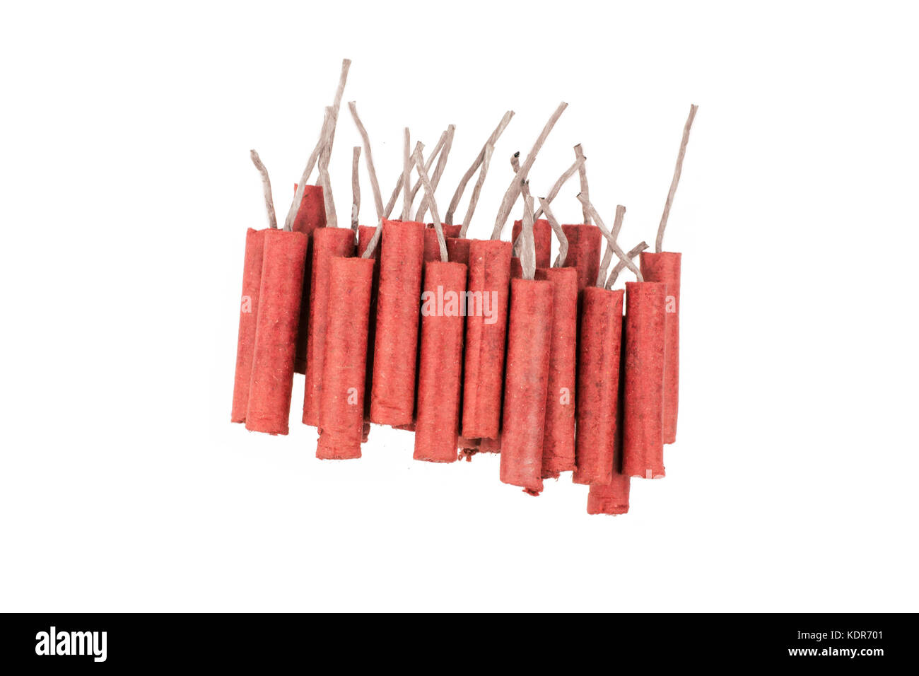 Red Firecrackers isolated on white background Stock Photo - Alamy