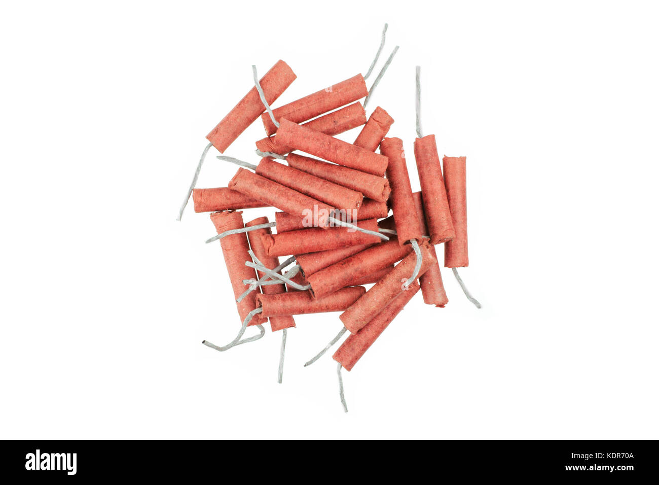 Red Firecrackers isolated on white background Stock Photo - Alamy
