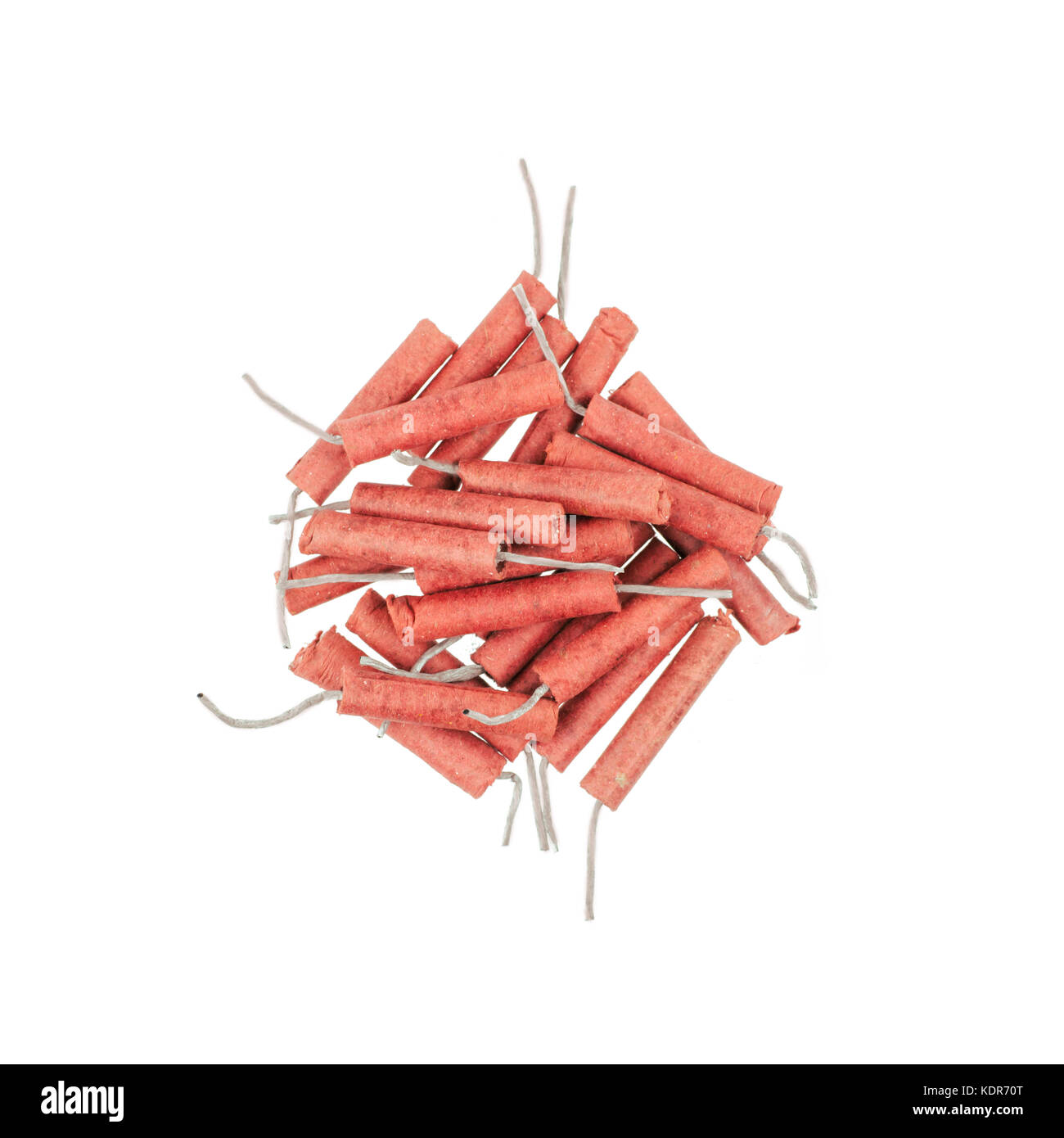 Red Firecrackers isolated on white background Stock Photo - Alamy