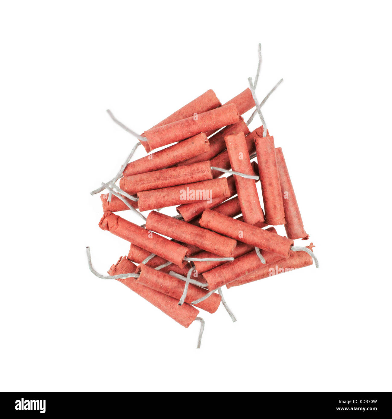Red Firecrackers isolated on white background Stock Photo - Alamy