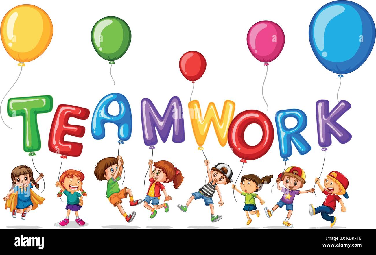 Kids Teamwork Clip Art