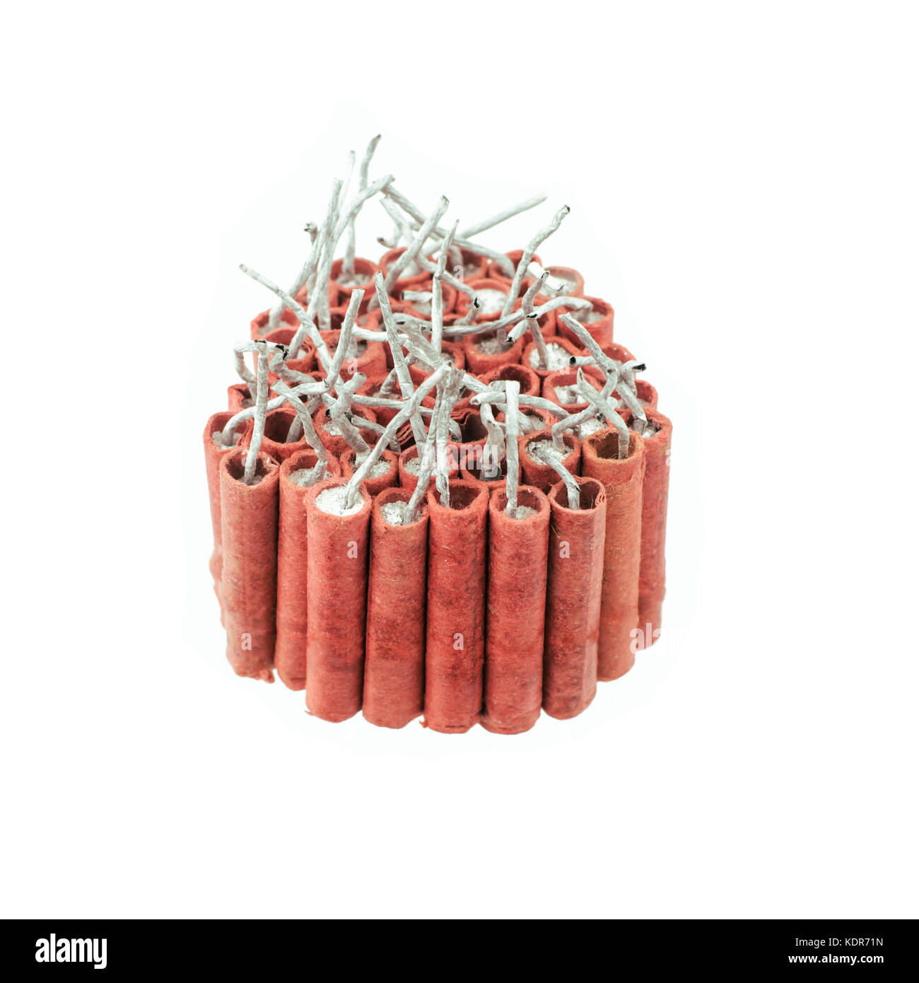 Red Firecrackers isolated on white background Stock Photo - Alamy