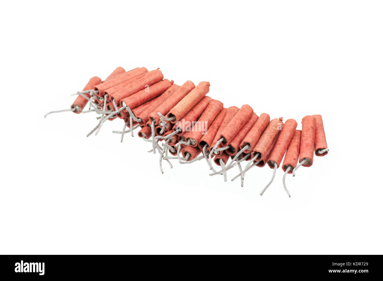Red Firecrackers isolated on white background Stock Photo - Alamy